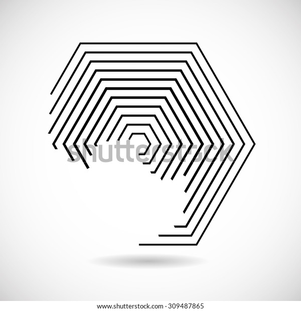 Vector Striped Hexagram Logo Template Geometrical Stock Vector (Royalty ...
