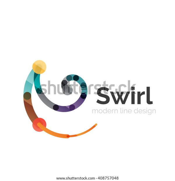 Vector Swirl Circle Logo Linear Flat Stock Vector (Royalty Free ...
