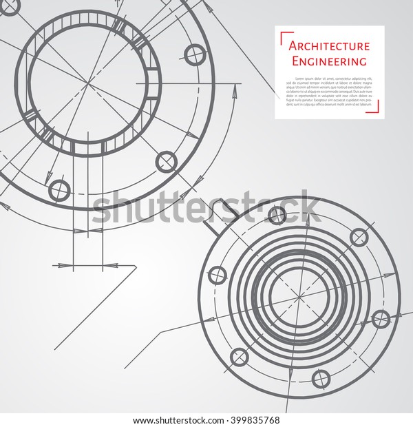 Vector Technical Blueprint Mechanism Engineer Illustration Stock Vector ...