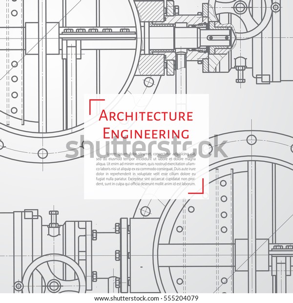 Vector Technical Blueprint Mechanism Engineer Illustration Stock Vector ...
