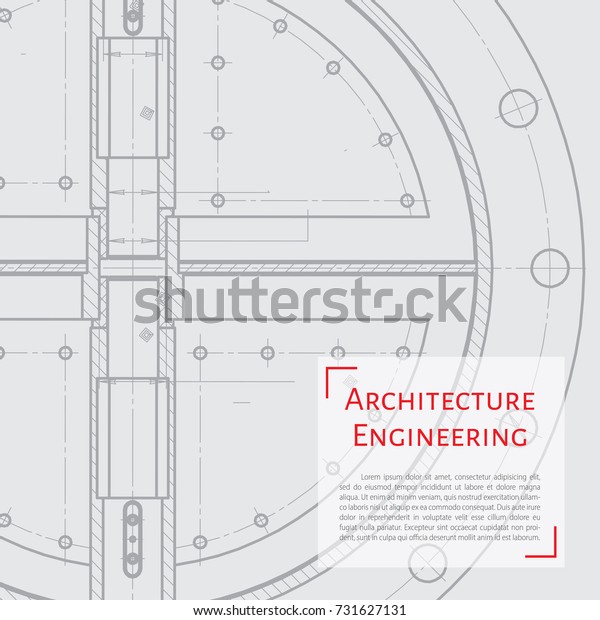 Vector Technical Blueprint Mechanism Engineer Illustration Stock Vector ...