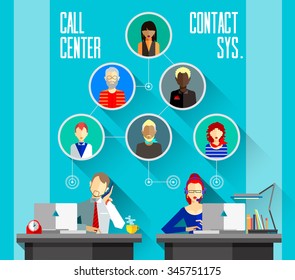 Vector Technical Support Flat Composition Call Stock Vector (Royalty ...