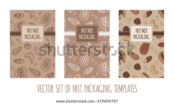 Vector Template Nut Mix Packaging Collection Stock Vector (Royalty Free ...