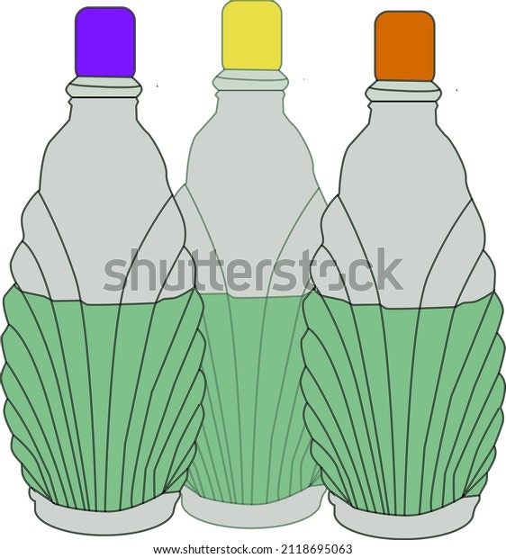 Vector Three Drink Bottles Different Colored Stock Vector (Royalty Free ...