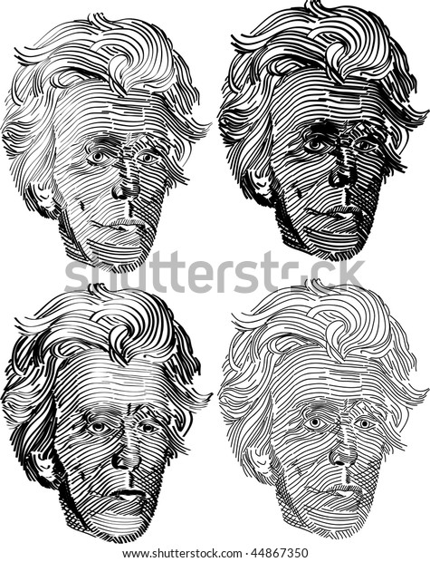 Vector Tracing Andrew Jackson Portrait Stock Vector (Royalty Free ...