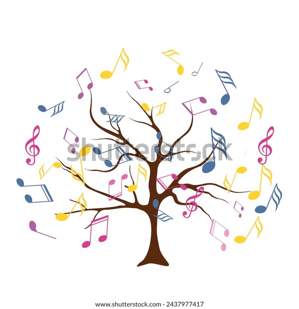 Vector Tree Musical Notes Concept Inspiration Stock Vector (Royalty ...