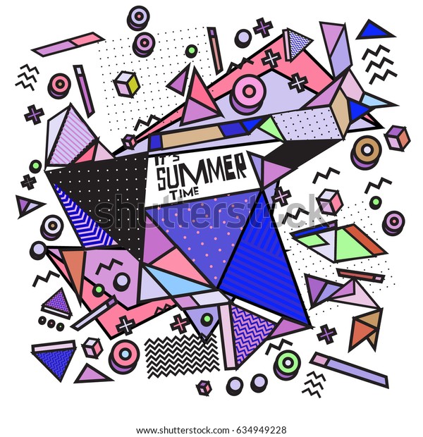 Vector Triangle Geometric Forms Summer Events Stock Vector (Royalty ...