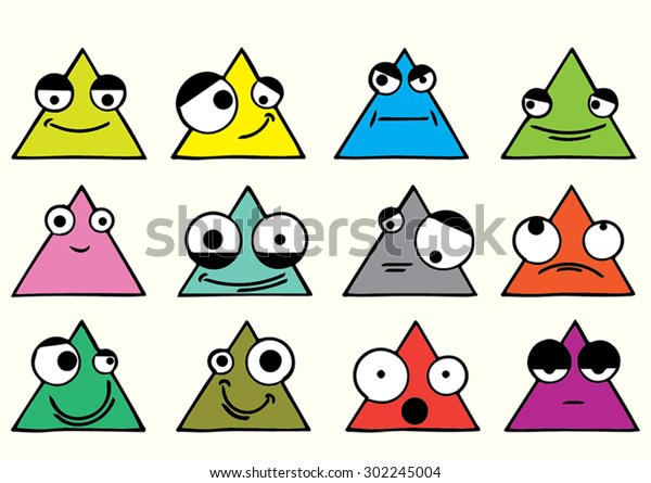 Vector Triangles Emoticons On White Background Stock Vector (Royalty ...