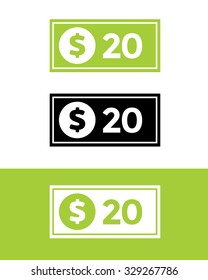25 Dollar Vector Illustration Isolated White Stock Vector (Royalty Free ...