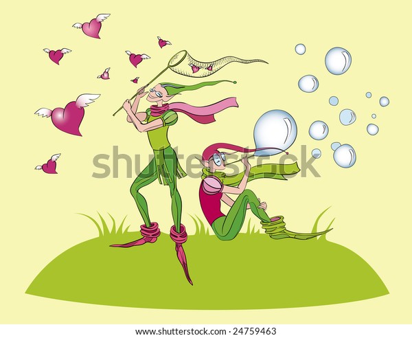 Vector Two Elfs 스톡 벡터(로열티 프리) 24759463 | Shutterstock