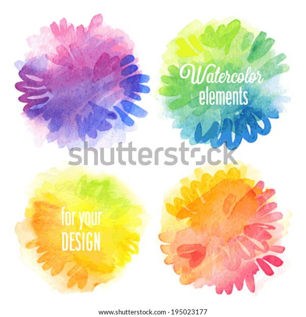 Vector Watercolor Design Elements Stock Vector (Royalty Free) 195023177 ...