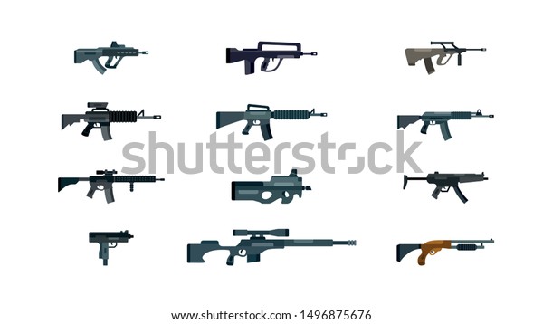 Vector Weapon Pack Flat Vector Illustration Stock Vector (Royalty Free ...