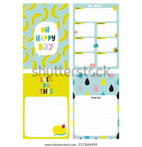Vector Weekly Planner Template Vector Templates Stock Vector (Royalty ...