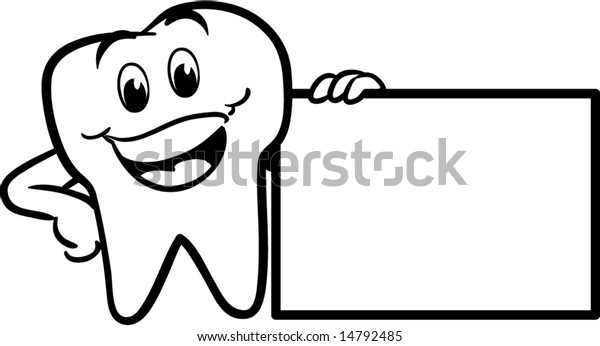 Vector Winking Happy Smiling Tooth Black: vector de stock (libre de ...