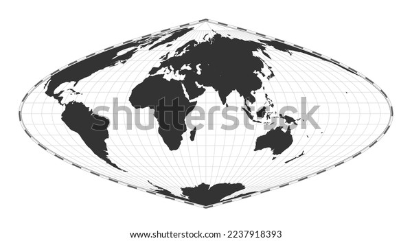Vector World Map Craster Parabolic Projection Stock Vector (Royalty ...