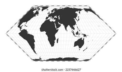 Vector World Map Eckert Ii Projection Stock Vector (Royalty Free ...