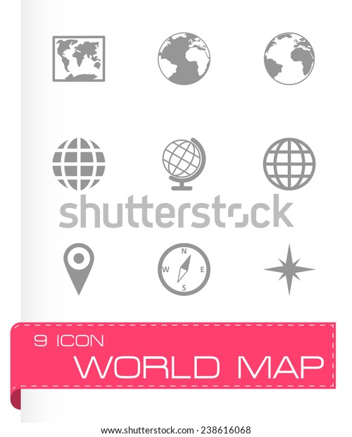 Vector World Map Icon Set On Stock Vector (Royalty Free) 238616068 ...