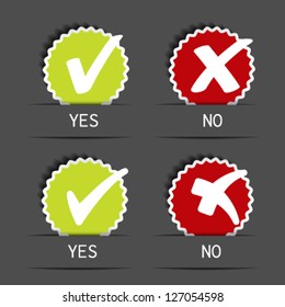 Vector Yes No Circular Label Check Stock Vector (Royalty Free ...