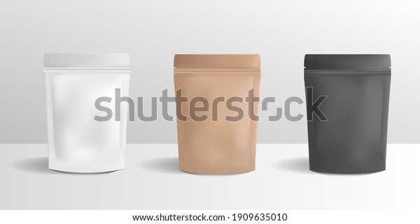 Vector Zip Paper Package Set Blank Stock Vector (Royalty Free ...