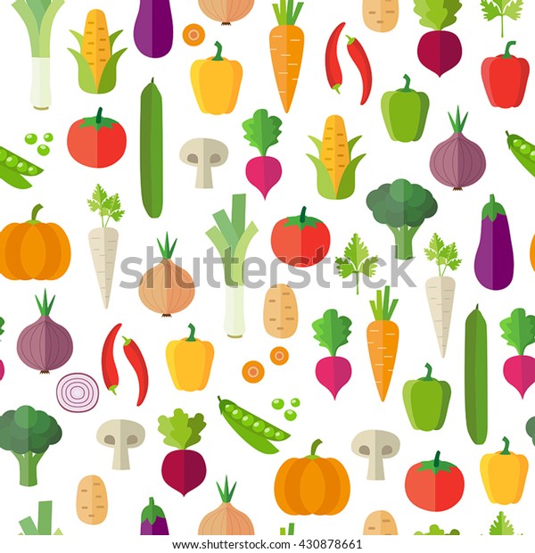 Vegetables Background Seamless Pattern Can Illustrate Stock Vector ...