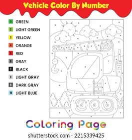 Vehicle Color By Number Train Bus Stock Vector (Royalty Free ...