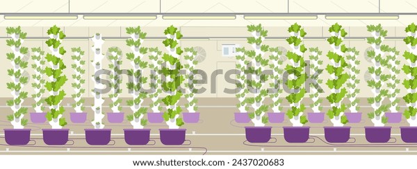 Vertical Farm Flat Vector Illustration Greenhouse Stock Vector (Royalty ...