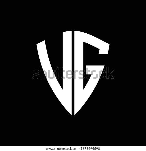 Vg Logo Monogram Shield Shape Design Stock Vector (Royalty Free ...