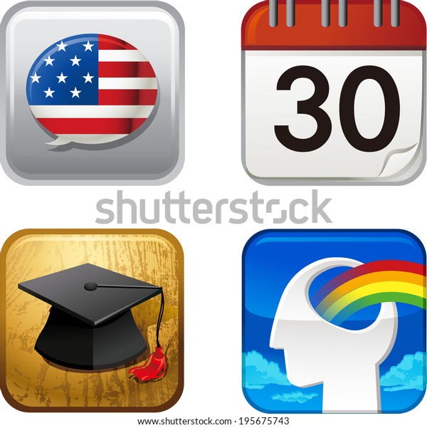 View Icon Set Stock Vector (Royalty Free) 195675743 | Shutterstock