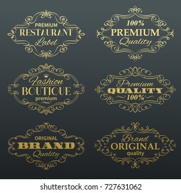 Set Vintage Luxury Logo Templates Flourishes Stock Vector (Royalty Free ...