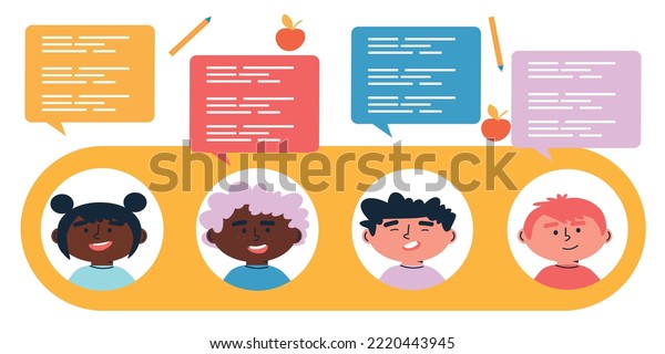 Virtual Modern Video Classroom Elearning Conference Stock Vector ...