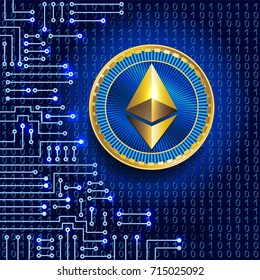 Virtual Symbol Coin Ethereum On Binary Stock Vector (Royalty Free) 715025092 | Shutterstock