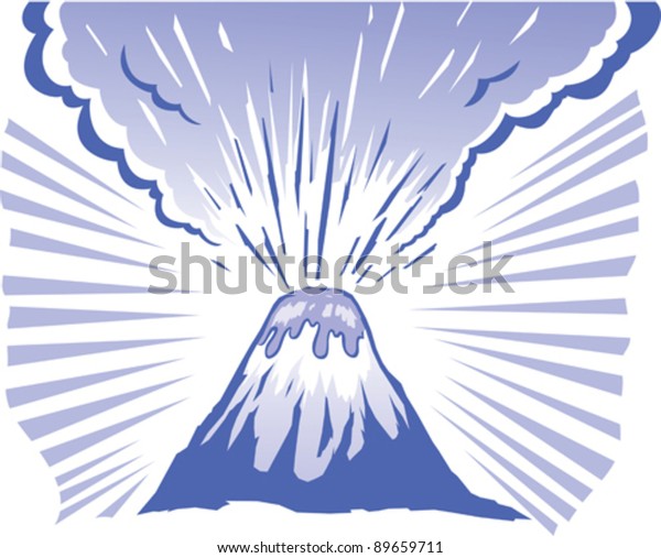Volcano Erupting Stylized Format: เวกเตอร์สต็อก (ปลอดค่าลิขสิทธิ์ ...