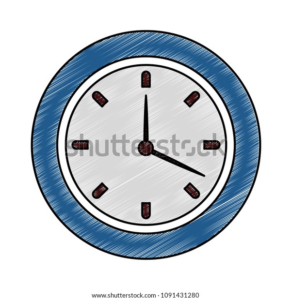 Wall Clock Symbol Scribble Stock Vector (Royalty Free) 1091431280 ...