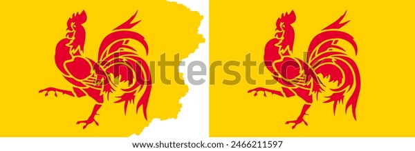 Walloon Flags Vector Standard Flag Torn Stock Vector (Royalty Free ...