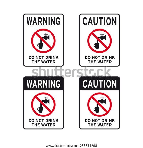 Warning Caution Do Not Drink Water Stock Vector (Royalty Free ...
