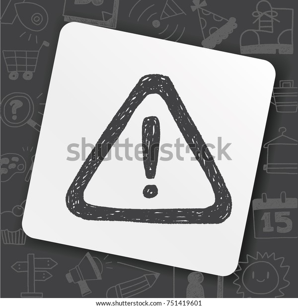 Warning Doodle Stock Vector (Royalty Free) 751419601 | Shutterstock