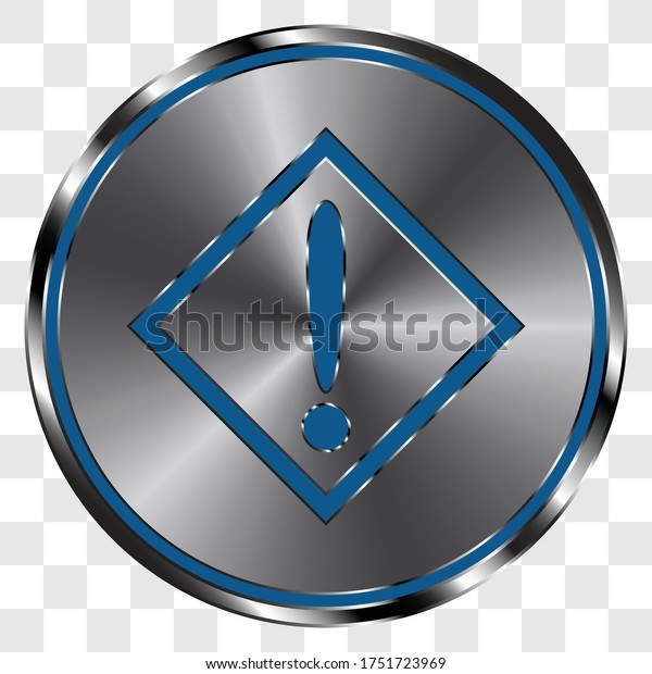 Warning Simple Icon Vector On Metal Stock Vector (Royalty Free ...