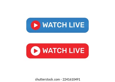 Watch Live Button Flat Design Stock Vector (Royalty Free) 2241610491 ...