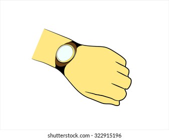Drawing Hand Wearing Watch Vector Illustration Stock Vector (Royalty ...