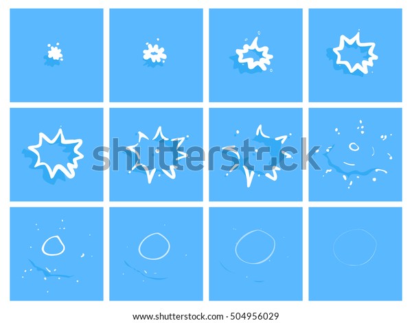 Water Drop Splash Animation Frames Effect Stock Vector (Royalty Free ...
