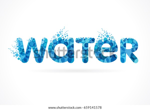 Water Logo Vector Text Creative Blue Stock Vector (Royalty Free ...