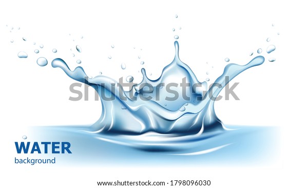 Water Splash Reflection Background Realistic Background Stock Vector ...