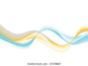Blue Yellow Abstract Waves Vector Art Stock Vector (Royalty Free ...