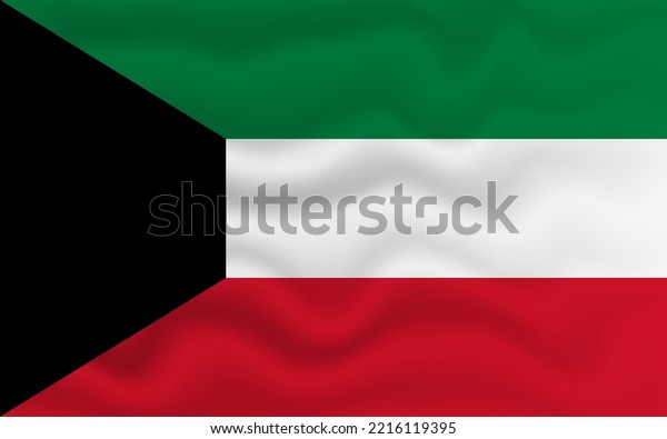 Wavy Flag Kuwait Flag Kuwait Wavy Stock Vector (Royalty Free ...