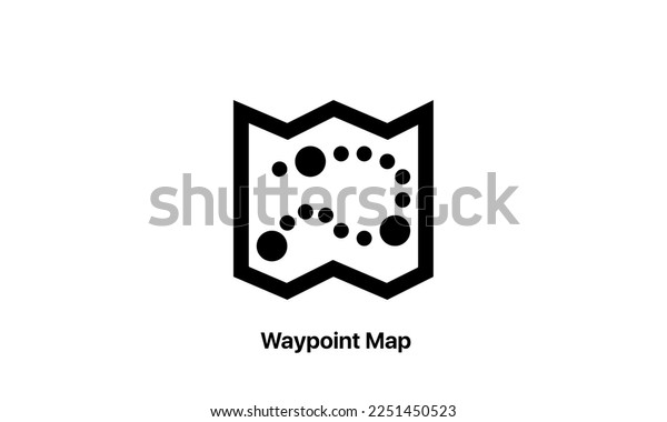 Waypoint Map Vector Icon Black White Stock Vector (Royalty Free ...