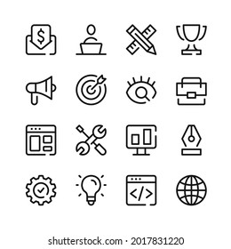 Web Development Icons Vector Line Icons Stock Vector (Royalty Free ...