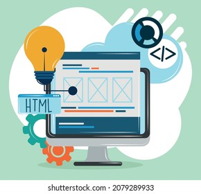 Web Development Internet Coding Language Stock Vector (Royalty Free) 2079289933 | Shutterstock