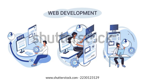 Web Development Metaphor Coding Programming Responsive Stock Vector Royalty Free 2230123129