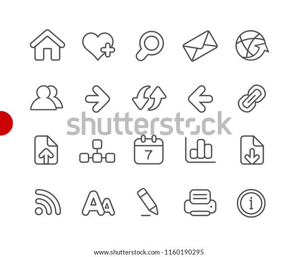 Web Navigation Icons Red Point Series Stock Vector (Royalty Free ...