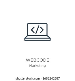 Webcode Icon Thin Linear Webcode Outline Stock Vector (Royalty Free ...